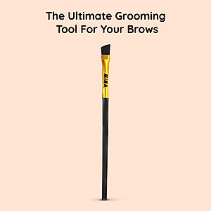 Mina Brow Brush-Premium Angled Eyebrow Brush For Powder, Henna, Cream, Tint, Makeup, Gel, Lamination & Wax