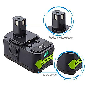 Powerextra 6.0Ah 18V Battery Compatible with Ryobi 18 Volt ONE+ P102 P103 P104 P105 P107 P109 P122 Cordless Power Tools 2 Pack