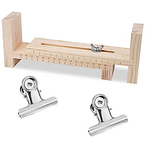 Wood Bracelet Jig, Adjustable Wood Paracord Jig Bracelet Maker with 2 Metal Clips DIY U Shape Clear Scale Bracelet Jig for DIY Craft Hand Bracelet Knitting Tool (Tripod)