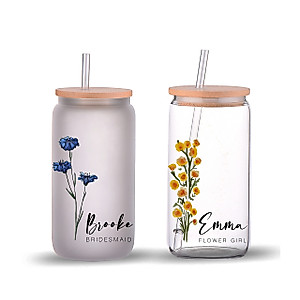 Grifil Zero Bridesmaid Gifts, Bridesmaid Proposal, Future Mrs, Customized Glass Tumbler, Frosted Glass Tumbler, Bamboo Lid Coffee Cup, Maid Of Honor Gift