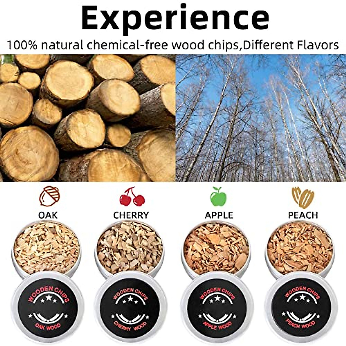 Cocktail Smoker Kit with Torch,Whiskey Smoker Kit,Old Fashioned Bourbon Smoker Kit with Four Kinds of Wood Chips, Whiskey Bourbon Gifts,Gifts for Mothers Day,Birthday and Cocktail Lovers (No Butane)