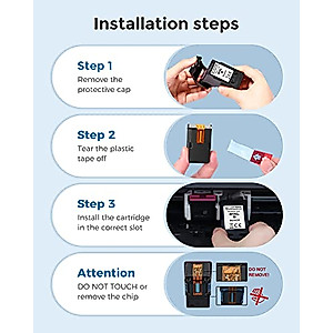 61XL Ink Cartridge Remanufactured Replacement for HP 61 61XL, 1 Black, 1 Tri-Color, 2 Pack, Use for HP Envy 4500 5530 5534 5535, Officejet 2620 4630 4635 Deskjet 1000 1010 1510 1512 2540 3050 Printer