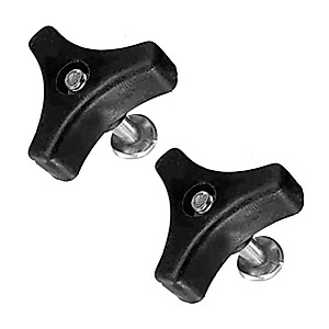 YaptheS Triangle Knob, Lawn Mower Screw Nut Triple Angle Handle Knob Nut Bolt Replacement Parts Black 2pcs, Garden Tool Accessories