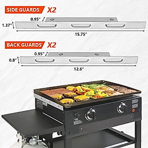 Utheer Wind Guards for Blackstone Griddle 28 inch Replace for Blackstone 5016 Magnetic Stainless Steel Wind Screens, Compatible with Blackstone 28" griddle Rear Grease Cup, Hood and Side Shelf