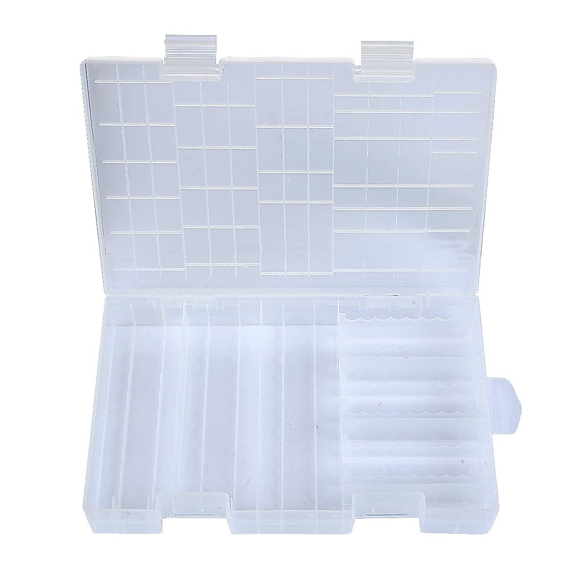 YXQ AA AAA Battery Storage Box Organizer Holder Clear Plastic Case Container Portable-Holds 60xAA + 40AAA Batteries