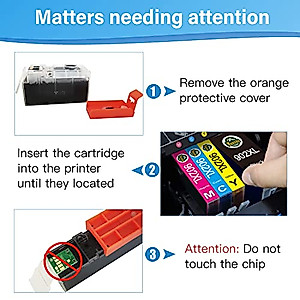 YUUSHA Compatible Ink Cartridge Replacement for HP 902XL 902 XL Ink Cartridge to use with Officejet Pro 6978 6968 6974 6975 6960 Officejet 6951 6954 6956 6958 Printers 4-Pack(BK/C/M/Y)