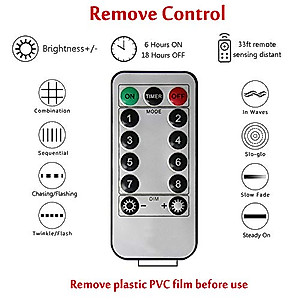 Vicila 200 LED String Light Christmas Light with Remote Control, 8 Modes USB Twinkling Lights Waterproof Fairy Light for Patio, Home, Garden, Indoor Outdoor Decor-72.2ft(Red)