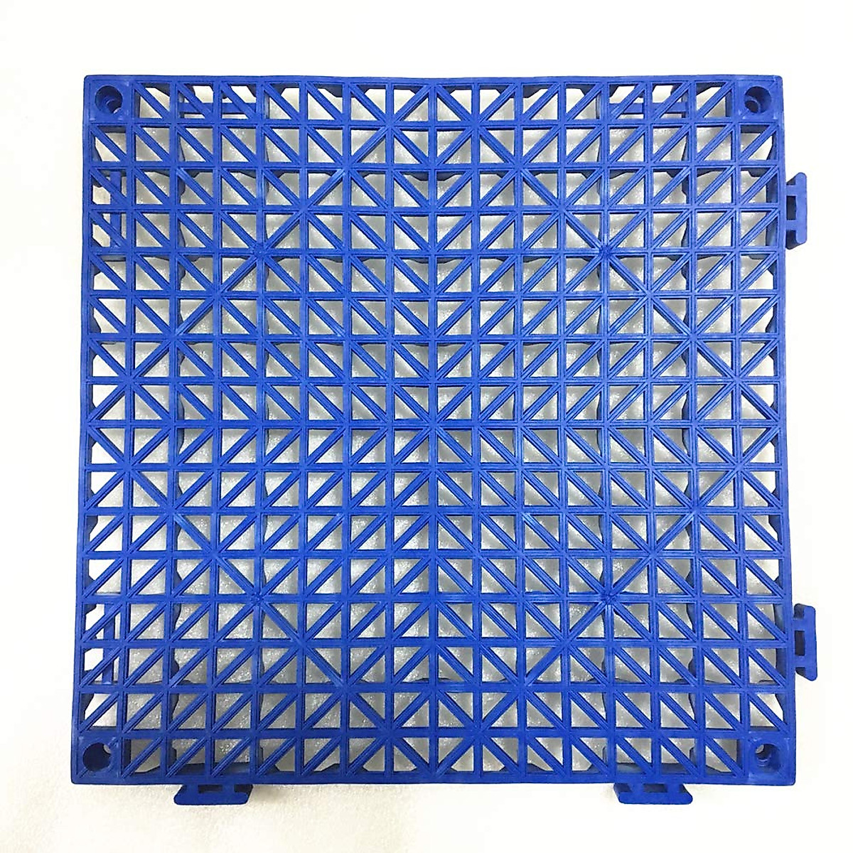 12 Pack Modular Interlocking Cushion 11.5" x 11.5" Mat Floor Tile Mats Drain Pool Patio Balcony Yard Pet Area Washer Pad(Blue)