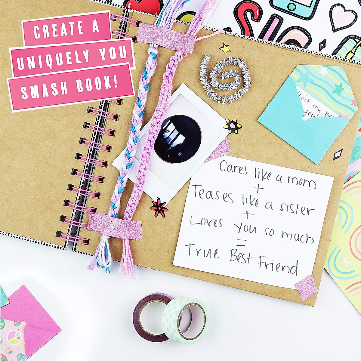 DOODLE HOG Scrapbook Kit Album 40 Pages, Journal Kit for Girls Ages 8-12, Scrapbooking & Stamping Supplies, Junk Journal Kit with Scrapbook Supplies