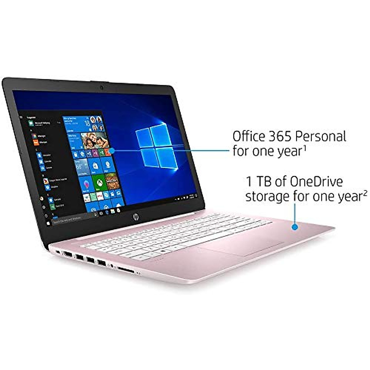 HP 2022 Newest Stream 14" HD Laptop, Intel Celeron N4000(up to 2.6GHz), 16GB RAM, 320GB Space(64GB eMMC+256GB Card), 1-Year Office 365, WiFi, HDMI, USB, Webcam, Bluetooth, Windows 10S, Pink+JVQ MP