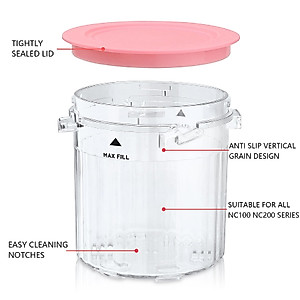 FOTRIC 16oz Ice Cream Containers Replacement for Ninja Creami Breeze Pints and Lids - 4 Pack, Compatible with NC100 NC200 NC201 CN205A Series, BPA-Free & Dishwasher Safe