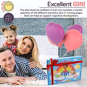 Helio Tots Play Book - Activity Book for Kids Ages 3-5 – Preschool Sensory Toy - 18 Different Activities and 11 Tracing Pages - Fine Motor Skills Toy for 3 Year Old Boy and Girl – Toddler Busy Toy