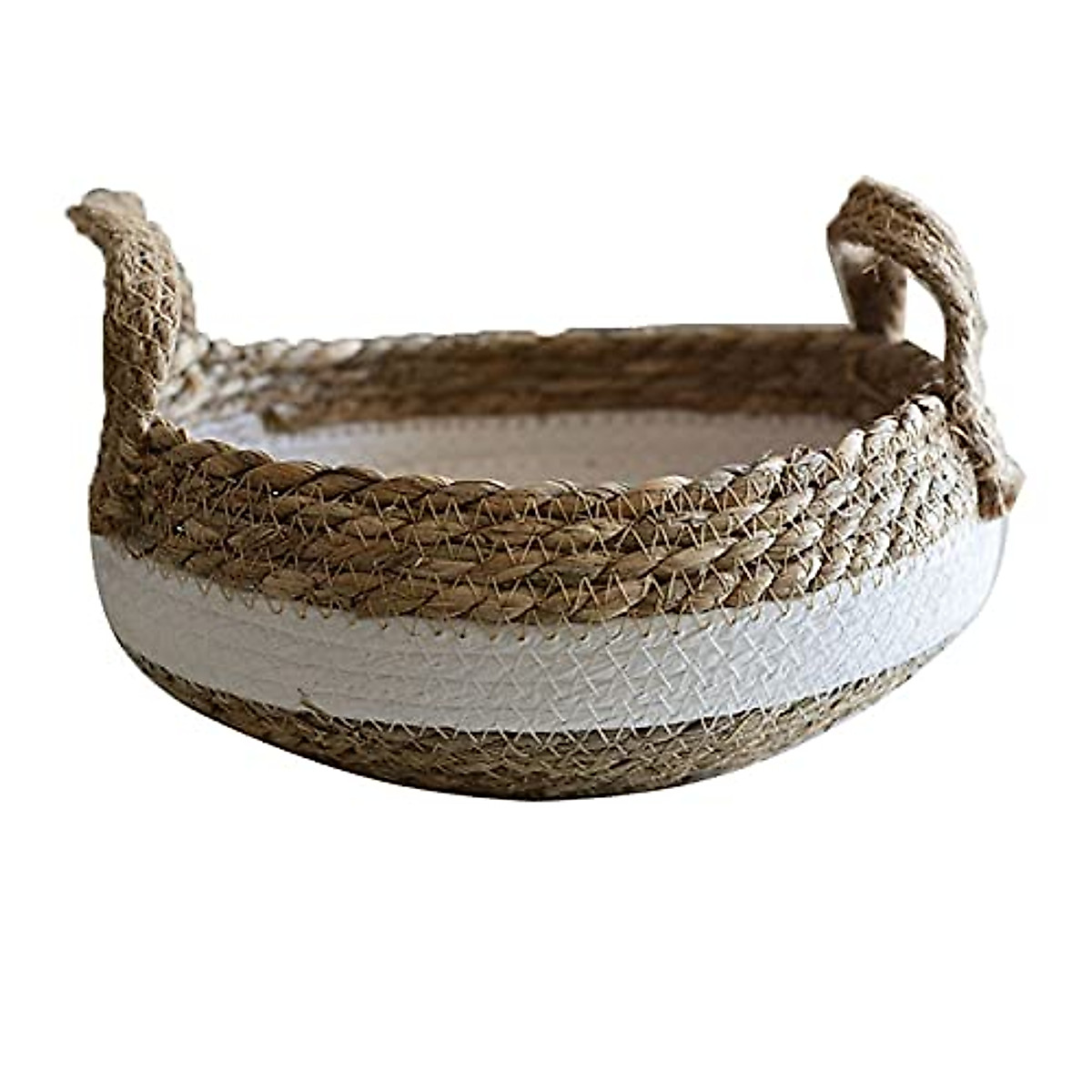 Ochine Seagrass Storage Baskets Round Wicker Baskets Hand-Woven Storage Baskets with Handles Seagrass Wicker Basket Handwoven Storage Baskets Hand-Woven Storage Organizer Baskets Bins for Organizing