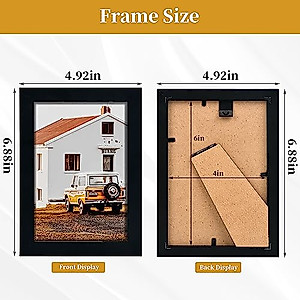 4x6 Picture Frame Set of 14, Wood Photo Frame for 4x6 Pictures, Tabletop or Wall Mount Display Picture Frames for Prints, Photos, Paintings, Landscape and Kids Artwork (Black)