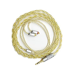 Linsoul Soft Silver Plated Cable for Shure SE215 LZ Shozy hibiki Kinera H3 Earphone IEMs (MMCX, 3.5mm Plug)