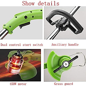 Double east Electric String Trimmers & Edger,Powerful Brush Cutter,Lightweight Lawn Mower,Adjustable Length and Angle,450W,12V,3.0ah,Garden,Lawn and Yard Tool