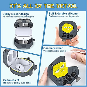 Cute Case for Galaxy Buds 2 Pro Case (2022) / Galaxy Buds 2 Case (2021) / Galaxy Buds Pro Case (2021) / Galaxy Buds Live Case (2020), Silicone Cartoon Funny Cute Galaxy Buds Case Cover (Yellow)