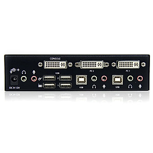 StarTech.com 2 Port DVI KVM Switch - USB DVI Dual Link - Hot-key & Audio Support - 2560x1600 @ 60Hz KVM Switch - KVM Video Switch (SV231DVIUAHR)