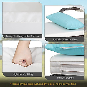 Tangkula Outdoor Chaise Lounge Chair and Table Set with Folding Canopy and Armrests, Patio Rattan Reclining Chair with 6-Level Adjustable Backrest, Cushioned Outdoor Recliner for Poolside, Backyard