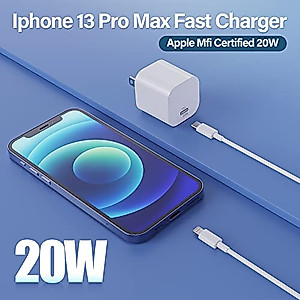 iPhone 13 14 Charger,【Apple MFi Certified】20W PD USB C Fast Charger Block 2PACK with 6FT Type C to Lightning Cable for iPhone 14 Pro Max/14 Pro/13 Pro Max/12 ProMax/11/Xs/X/iPad Pro/Air2 Wall Charging