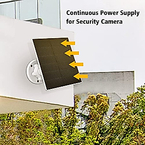 Solar Panel for Wireless Security Camera Outdoor,USB C & Micro USB 5W Solar Panel Compatible with Rechargeable Battery Camera, IP65 Waterproof Solar Panel with 9.8ft USB Cable