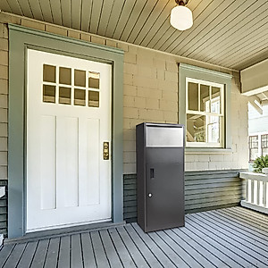 Barska Large Package Delivery Parcel Mail Steel Drop Box for Porch with Tamper-Resistant Drop Slot & Key Lock
