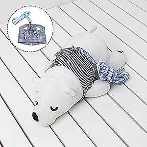 Small Animal Harness and Leash Guinea Pig Rabbit No Pull Comfort Padded Cotton Stripe Vest Suit for Chinchilla Puppy Kitten and Other Small Pets - Size S (Blue)
