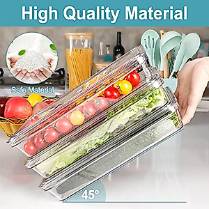TLC Depot Fridge Organizer Food Storage Containers – 3 Clear Refrigerator Organizer Bins with Lids Stackable Containers – Shatterproof Plastic Fridge Organization and Storage Containers for Pantry