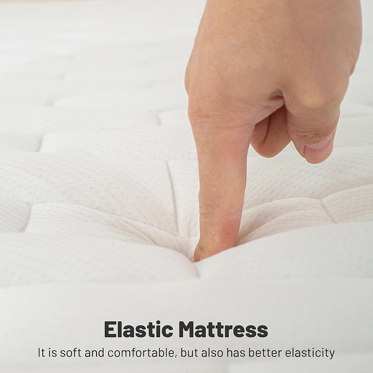 Greaton, 7-Inch Medium Firm High Density Foam Mattress, Comfortable Mattress for Cooler Sleep, Zippered and Washable Cover, Twin, White