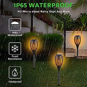 6 Packs Solar Torch Light with Flickering Flame, IP65 Waterproof 33 LED Solar Outdoor Lights Landscape Decoration Dusk to Dawn Auto On/Off Security Torch for Yard, Villa, Garden, Park, Aisle, Lawn