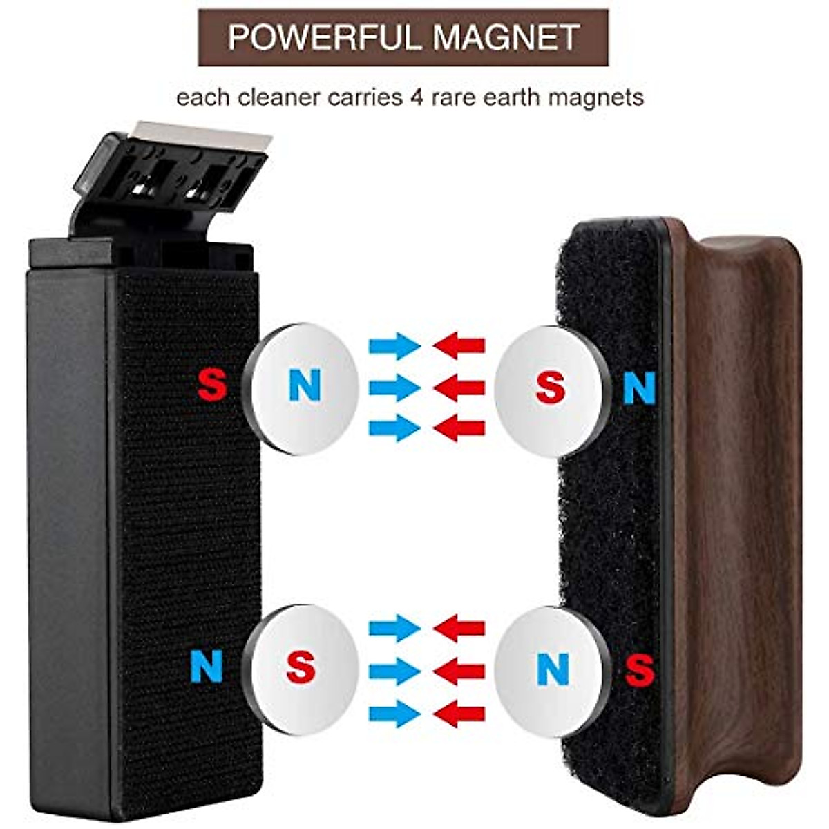 hygger Aquarium Strong Magnetic Cleaner Algae Magnet Cleaning Tool with Scraper Floating Brush for Fish Glass Tank M