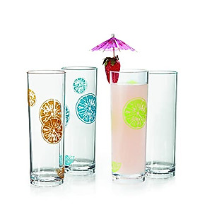 G.E.T. H-14-1-SAN-CL-EC Clear 14 oz. Tom Collins, Break Resistant Dishwasher Safe San Specialty Drinkware Collection (Pack of 4)
