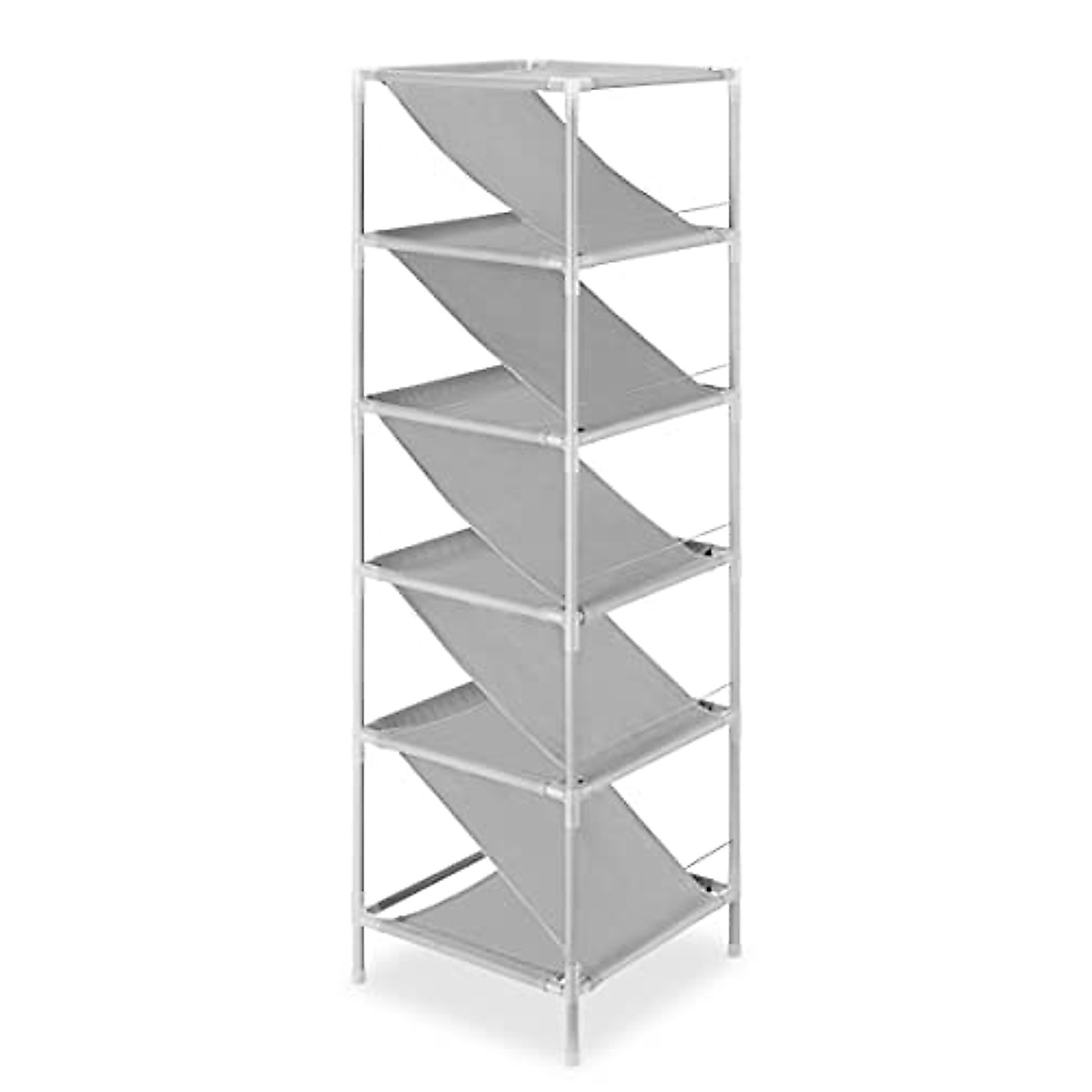 Whitmor Spacemaker Shoe Tower, 5-Tier, Gray