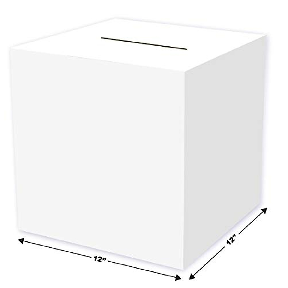 Beistle White Card Box Holder for Weddings, Baby Shower, Birthday and Graduation Celebrations 12" x 12"