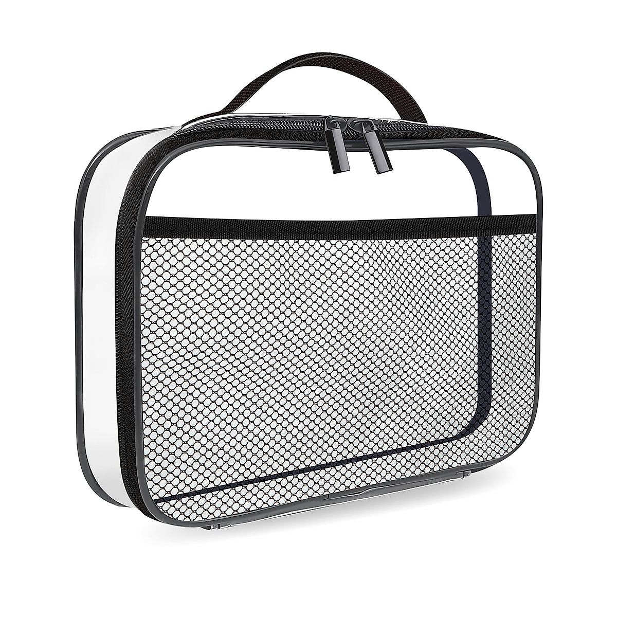 PandaEar 4 Pack Toy Storage Zippered Bags, Clear PVC Portable Organizer Bags with Manual Pockets for Board Games, Puzzles, Building Blocks, Book & Small Toys -Small, Large