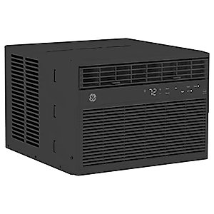 GE Window Air Conditioner 8000 BTU, Wi-Fi Enabled, Black, Energy-Efficient Cooling for Medium Rooms, 8K BTU Window AC Unit with Easy Install Kit, Control Using Remote or Smartphone App