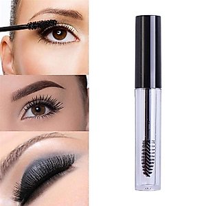 8ml Mascara Tube Empty and Wand Eyelash Cream Container Bottle 7ml Transparent Empty Mascara and Eyeliner Tubes with Rubber Inserts and Funnels Set for Castor Oil DIY Mascara（Silver, Black)
