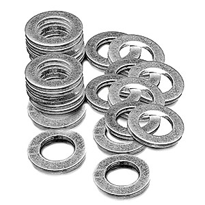 cueclue 12PCS Oil Drain Port Sealing Gasket Washer, Aluminum Engine Oil Drain Plug Sealing Gasket, 14mm Replacement for Honda/Acura, OEM 94109-14000, Fits Most Popular Models 1973-2022 (Silver)
