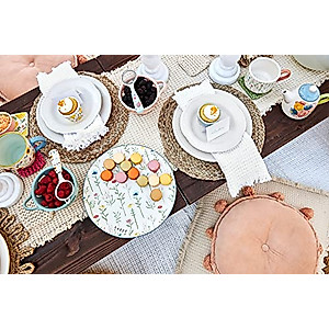 Mud Pie Floral Platter, Round, 12" dia