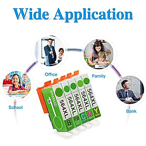 OSIR Compatible Ink Cartridge Replacement for HP 564 564XL for HP Photosmart 7510 7520 7525 6520 5520 6510 5510 7515 B8550 C6380 Premium C309a C410a Officejet 4620 4622 Deskjet 3520 3521 3522 (5-Pack)