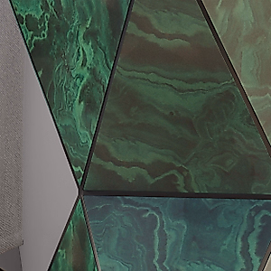 Christopher Knight Home Larry Tempered Glass Hourglass Side Table, Malachite Finish