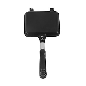 Double Sided Frying Pan, Sandwich Grill Maker with Non Stick Cast Iron Grilling Plate Breakfast Frying Pan Foldable Grill Frying Pan For Breakfast Toast Panini Waffle