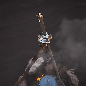 INYX SHOES Outdoor Cooking Kitchen Camping Branches Tripod Board Stainless Steel Campfire Support Plate with Adjustable Chain for Hanging Cookware Lightweight Portable Durable (Style1)