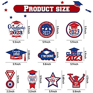 40 PCS Graduation Hanging Swirls Decorations Red White Blue Class of 2023 Graduation Party Supplies Congrats Grad Foil Ceiling Swirls Streamers for Congratulation Graduation Party Favors