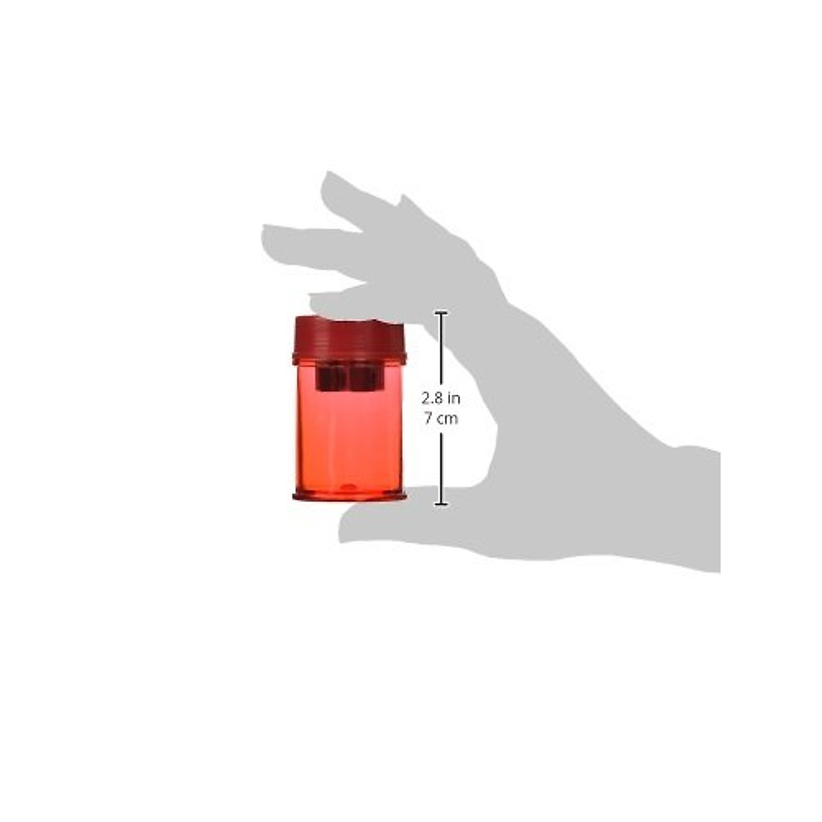 Officemate Crayon Metal Cutter Manual Pencil Sharpener, Translucent Red