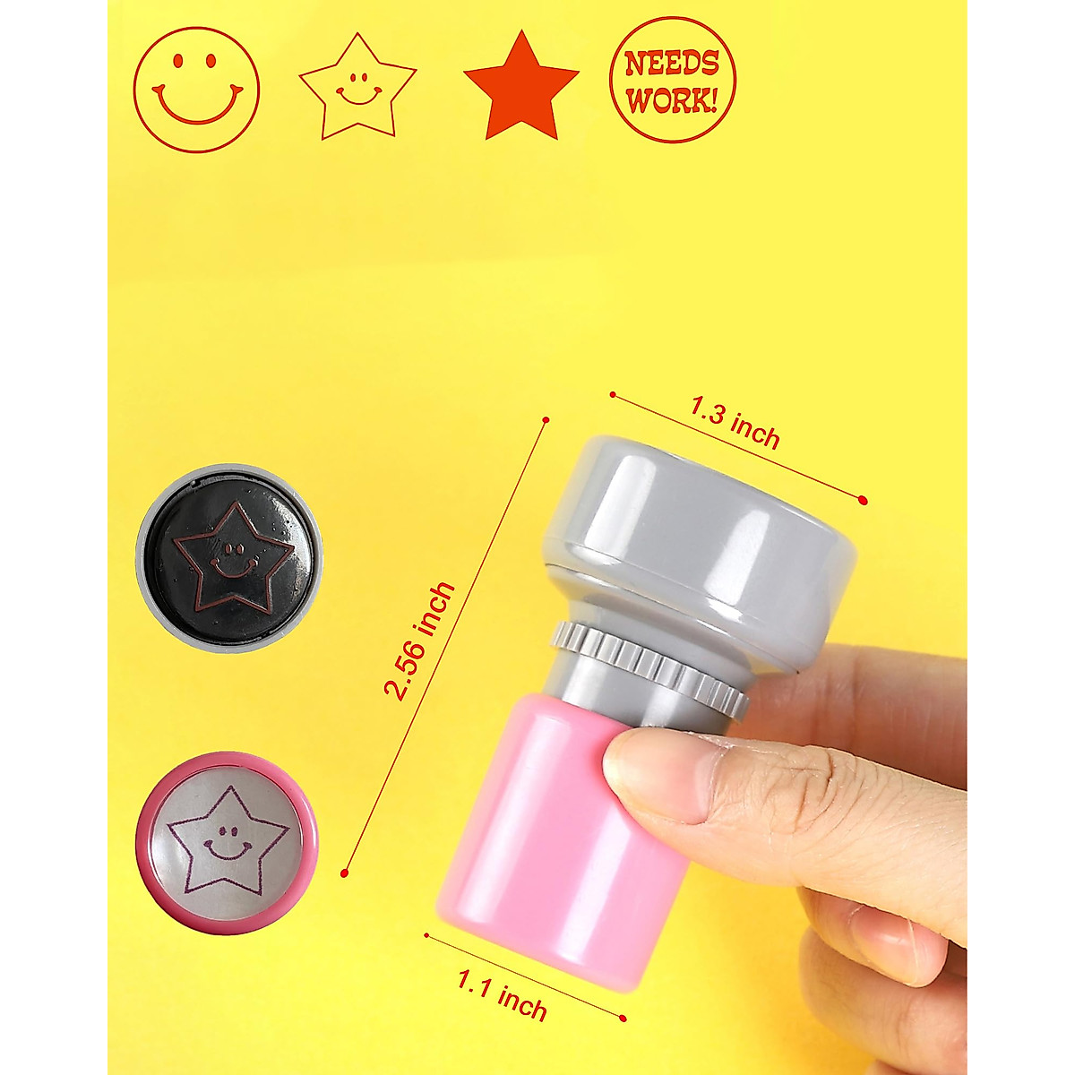 Pack of 4 Sorted Teacher Stamp BOYIDEW Self-Inking Rubber Stamps Pre-Inked Review Photosensitive Star Stamps for Teachers Education Grading