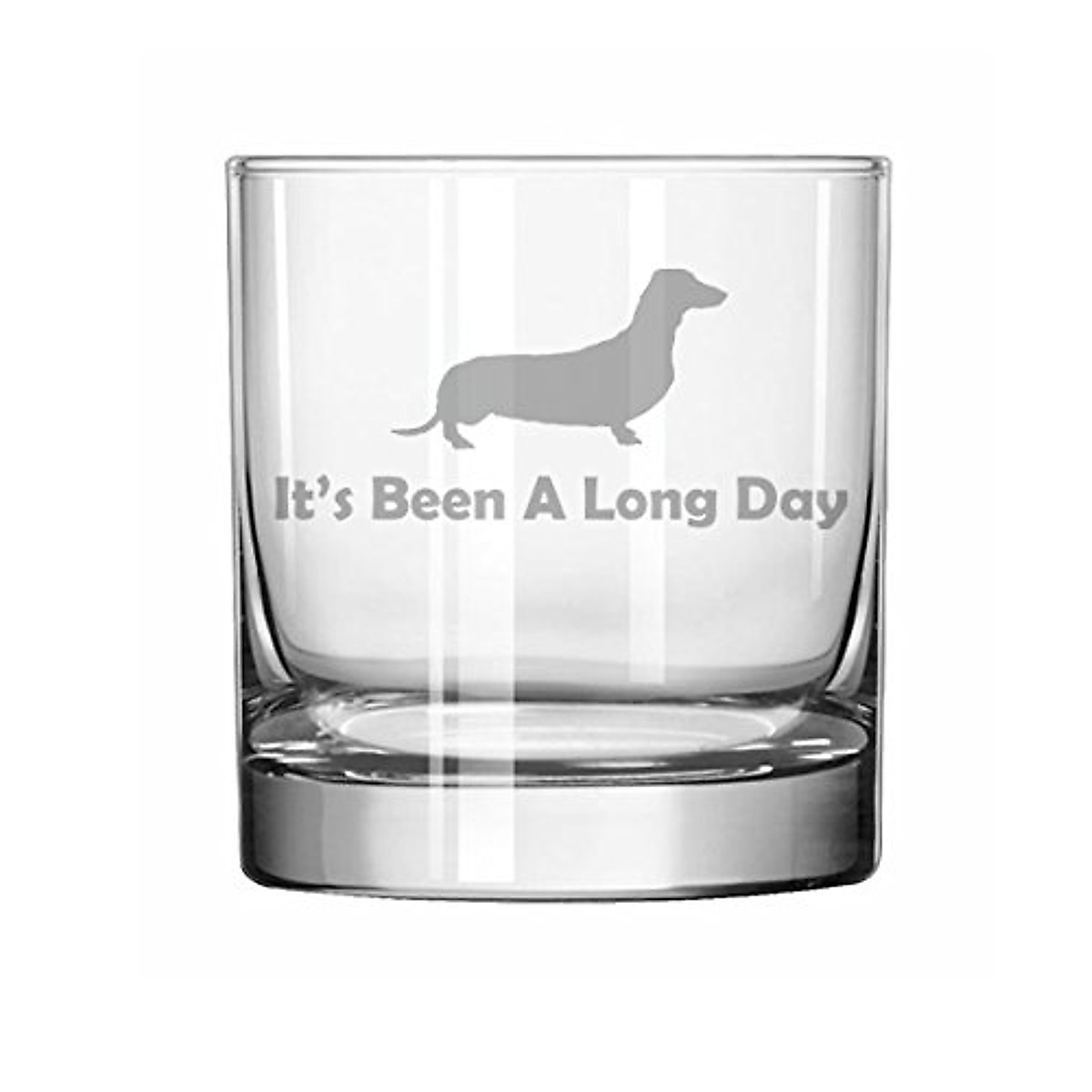 11 oz Rocks Whiskey Highball Glass Funny It's Been A Long Day Dachshund