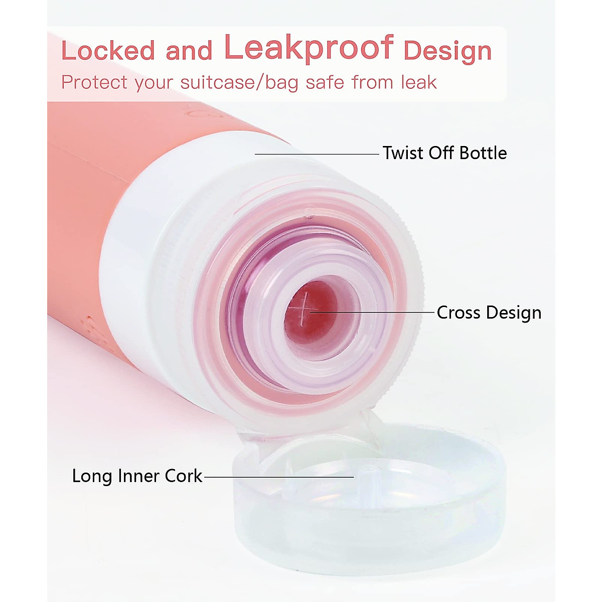 Quatish Travel Bottles for Toiletries【Original Patented】, 3 oz Tsa Approved Leak Proof Travel Size Containers, Silicone Shampoo and Conditioner Bottles, 4 Pack Travel Size Bottles, Multi-Color