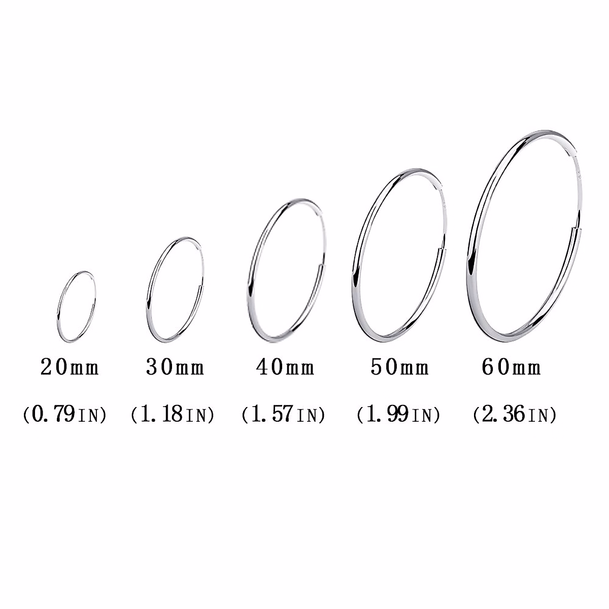 Hoop Earrings for Women Sterling Silver Circle Endless Big Earrings Hoops Jewelry,Fashion Gold Hoop Earring,Daimeter 50mm Christmas Gifts for Women