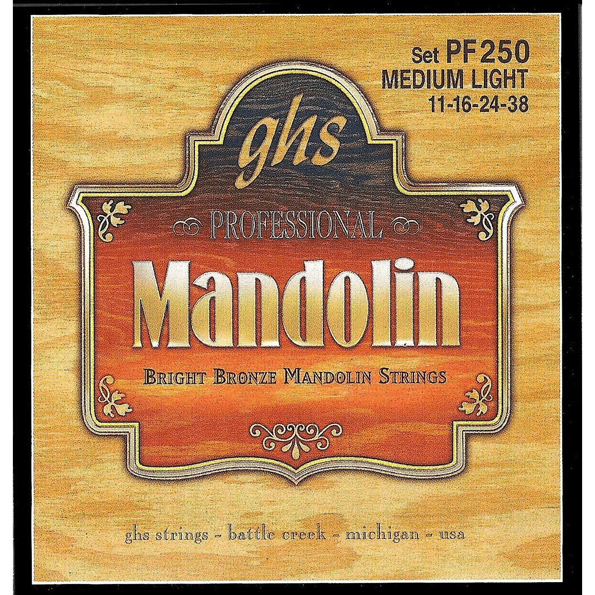 GHS Strings PF250 Bright Bronze Mandolin Strings, Medium Light (.011-.038)